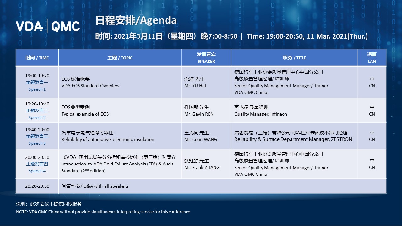 汽车行业电气过应力(EOS)在线会议